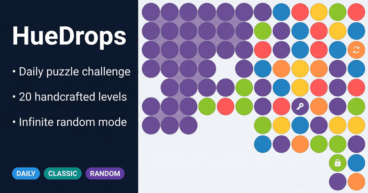 HueDrops - Free Browser Color Puzzle Game | Play Online